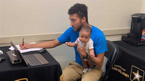 Dad Goes Viral After Taking 3 Month Old Son Along To Army Recruitment