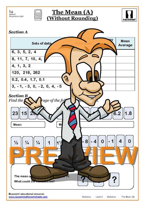 Cazoom Maths Worksheets Year 7 Statistics Worksheets