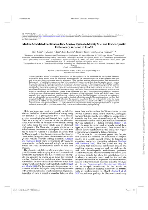 Pdf Markov Modulated Continuous Time Markov Chains To Identify Site