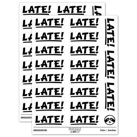 Late School Teacher Sticker Set White Gloss Finish 2 00 Large