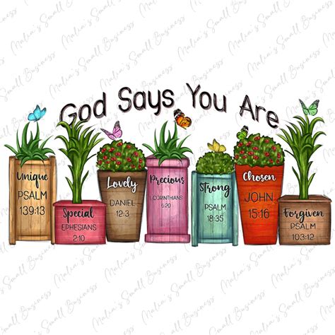 God Says You Are Unique Png Sublimation Design Download Plants Png