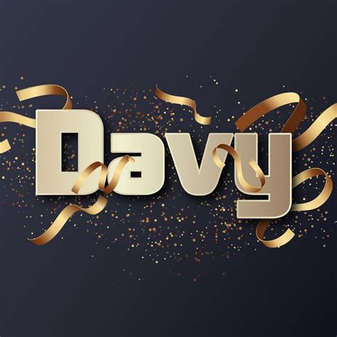 Premium Photo Davy Text Effect Gold  Attractive Background Card Photo