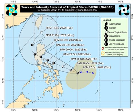 14 Areas Under Wind Signal No 1 Due To Paeng Inquirer News