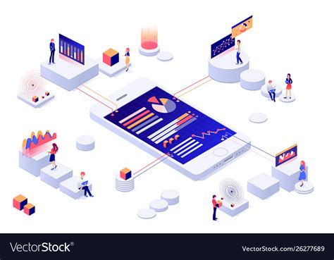 Data Analysis Isometric Concept Royalty Free Vector Image