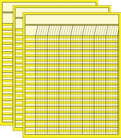Laminated Incentive Chart Vertical Yellow Set Of 3