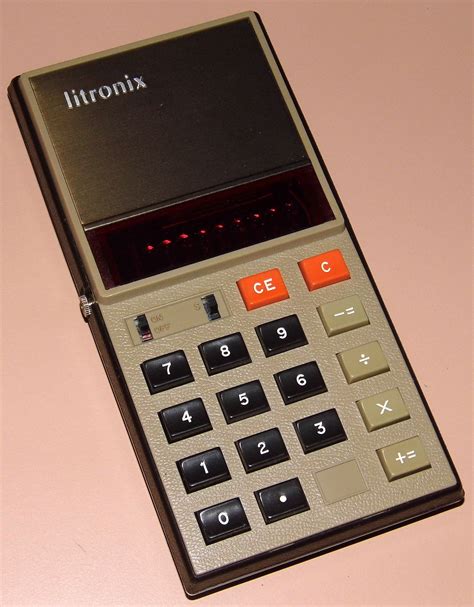 Vintage Litronix Electronic Pocket Calculator Model 1100a Red Led Display Made In Malaysia