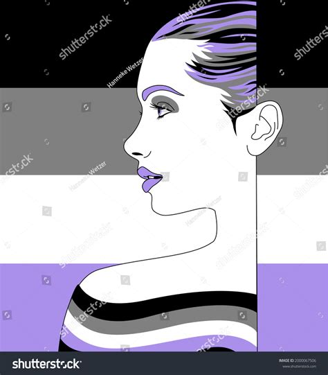 Portrait Asexual Girl Ace Flag Stock Vector Royalty Free 2000067506