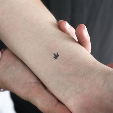 Small Weed Tattoo Design Meaningful Miniature Ink Ideas