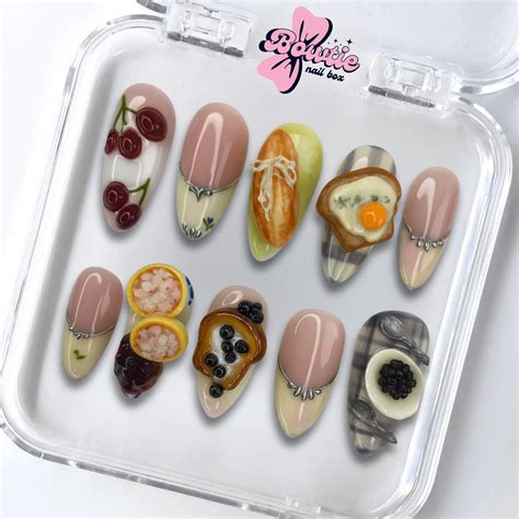 Brunch Babe Press On Nails 3d Food Inspired Nail Art With Cherries