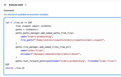 Jenkins Csvpath Framework