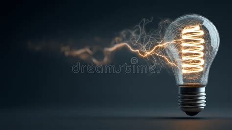 A Glowing Light Bulb With Electrifying Energy Sparks Presenting