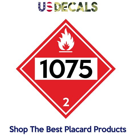 Hazard Class 2 Flammable Gas Un 1075 Placard Sign Us Decals