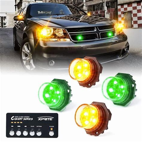 Tek Nt79686 Uno1rc Xprite Amber Green Led Hideaway Strobe Lights Kit 20