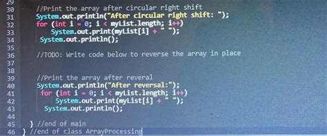 Solved 8 Array Processing Shifts And Reverse Please
