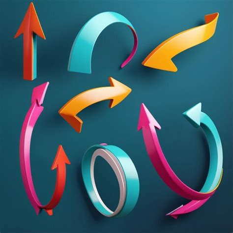 Curved Arrow Icon Vector Set AI Generative Premium AI Generated Image