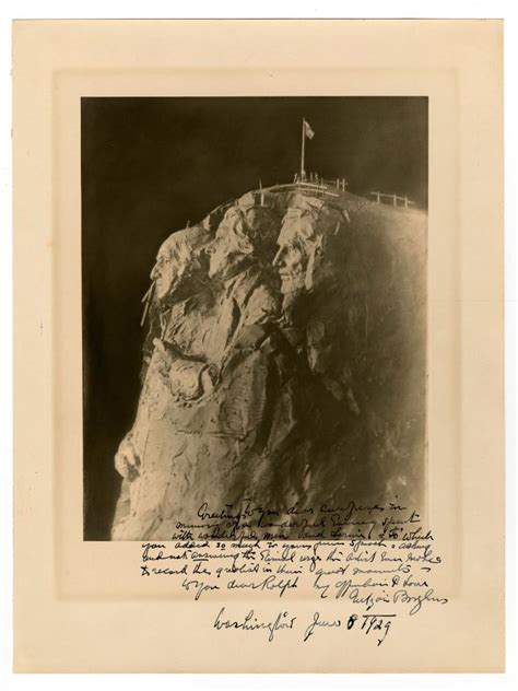 Lot Sculptor Gutzon Borglum Signs A Photo Of An Early Model Of Mount