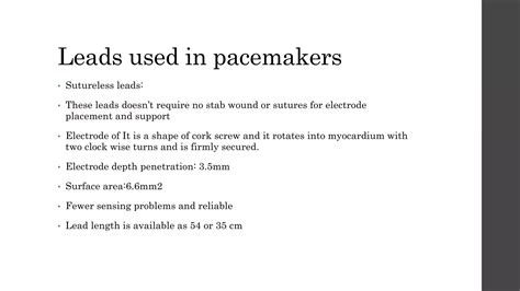 Pacemaker Lead Wires And Electrodes By Haleeful Jud Pptx