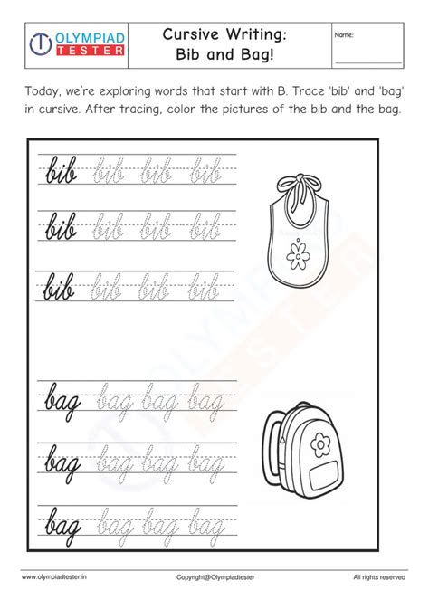 Cursive Writing Both And Bubble Olympiad Tester