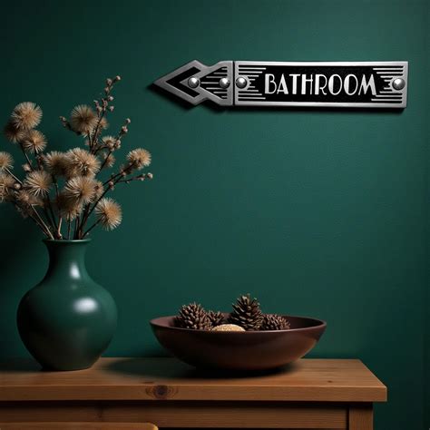 Unique Handmade Bathroom Brass Metal Wall Sign Great Housewarming