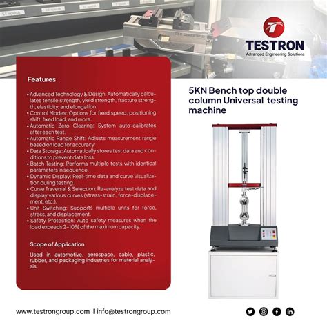 Tt Dc0005 5kn Bench Top Double Column Universal Testing Machine Testron