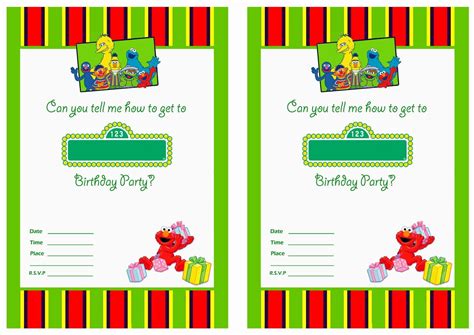 Sesame Street Birthday Invitations Birthday Printable