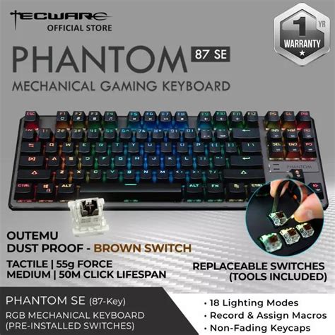 Techware Phantom Se 87 Rgb Gaming Keyboard Computers And Tech Parts