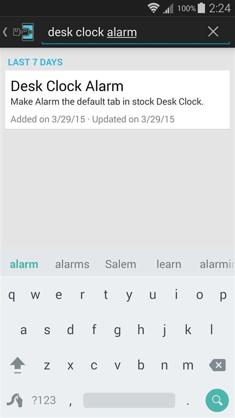 how to make android s clock app open directly to the alarm tab