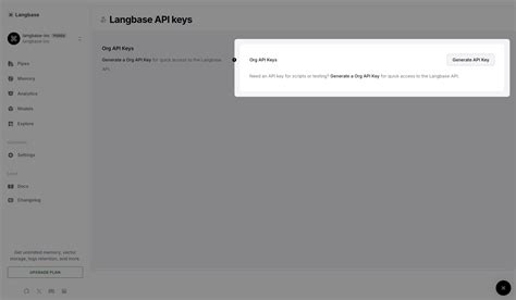 User/Org API Keys - Langbase Docs