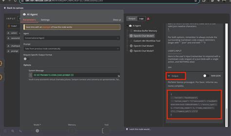 Workflow Tool Input Json Is Written In The Ai Agent Output Questions
