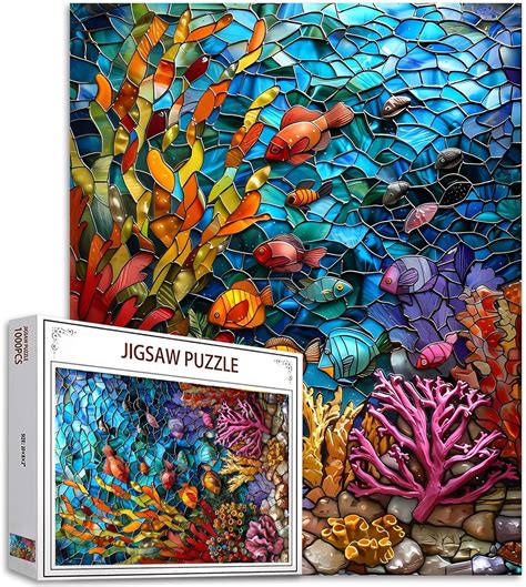 Underwater World Stained Glass Jigsaw Puzzles Tucocoo