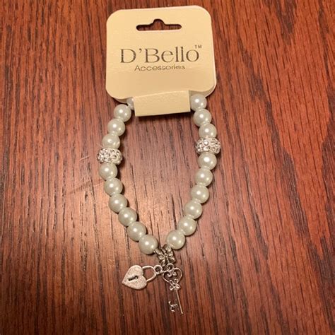 Dbello Accessories Jewelry New Dbello Lock N Key Pearl Stretch