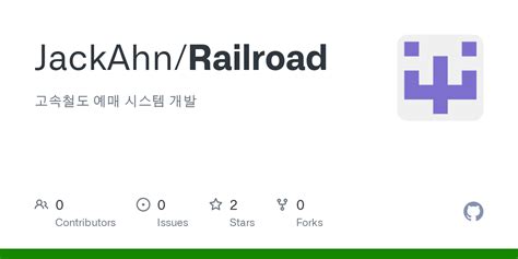Github Jackahnrailroad 고속철도 예매 시스템 개발