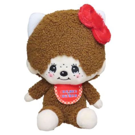 Sanrio K Company Monchhichi X Hello Kitty Collaboration Plush Toy Sogosogo