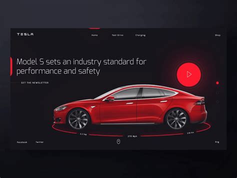 Interactive Design Tesla Website Displayed On Screen