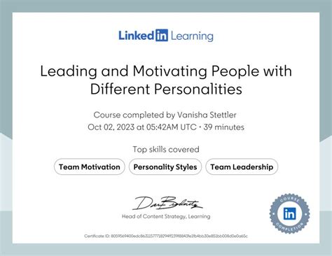 Vanisha Stettler On Linkedin Certificate Of Completion