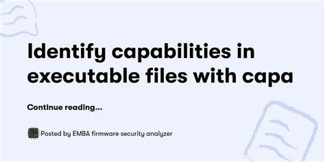 Identify Capabilities In Executable Files With Capa — Emba Firmware Security Analyzer Buymeacoffee