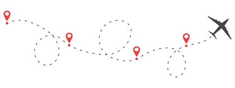 Plane Timeline Trail Dashed Line With Pin Infographic Destination Work
