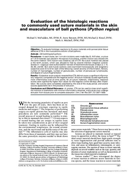 Pdf Evaluation Of The Histologic Reactions To Commonly Used Suture