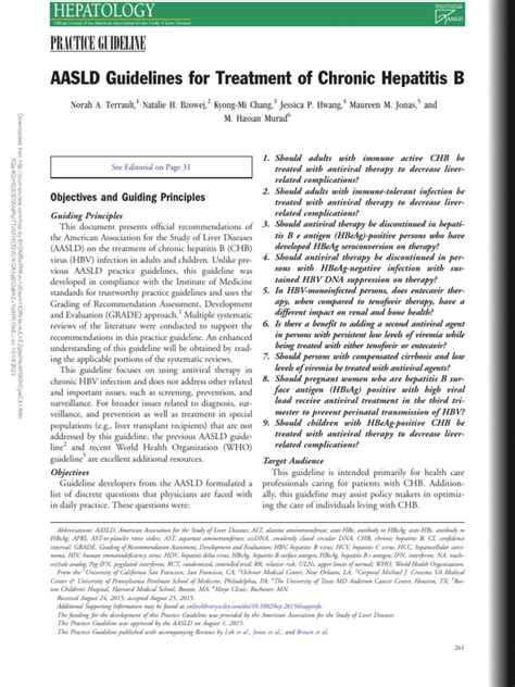 Aasld Guidelines For Treatment Of Chronic32 Pdf Hepatitis B Hepatitis