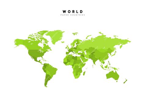 Premium Vector Green World Map Detailed Isolated On White Background