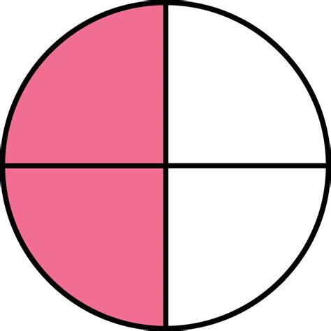 Two Quarters Circle Fraction 55473127 Vector Art At Vecteezy