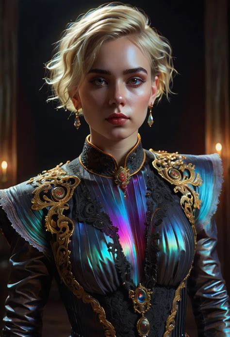 Regal Woman In Ornate Futuristic Costume Diffus