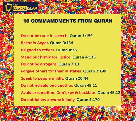 Ten Commandments From Quran The Logical Islam Facebook