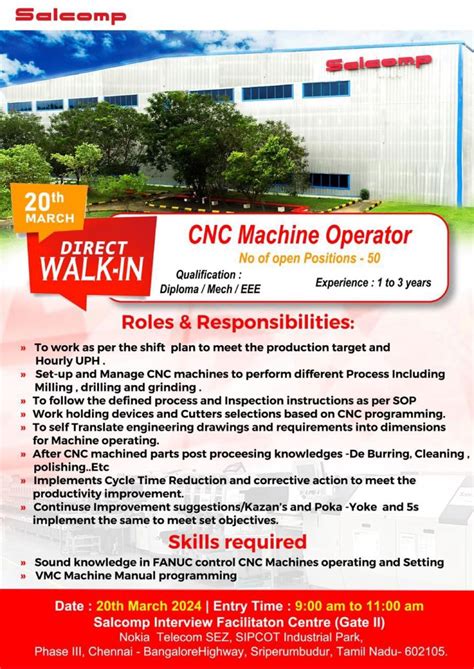 Cncoperator Jobopening Walkininterview Chennaijobs Sriperumbudur Vigneshwaran Sankar