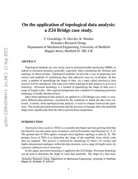 On The Application Of Topological Data Analysis A Z24 Bridge Case
