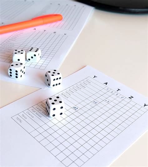 Minimalist Yatzy Game Printable Template Etsy