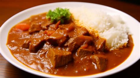 Satay Japanese Beef Curry With Rice And Carrots Background Curry Rice