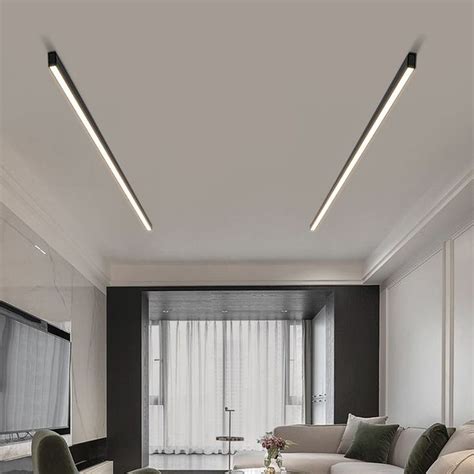 Modern Minimalist Long Strip Led Ceiling Light Aluminum Alloy Kitchen Bar Full Ceiling Light
