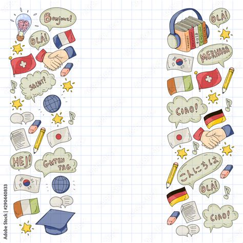 Vector Pattern For Language Class Online Courses English Arabic