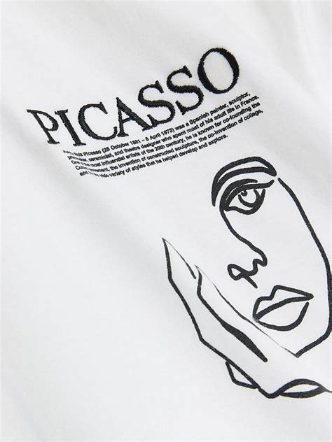 River Island Short Sleeve Regular Fit Picasso T Shirt White Very